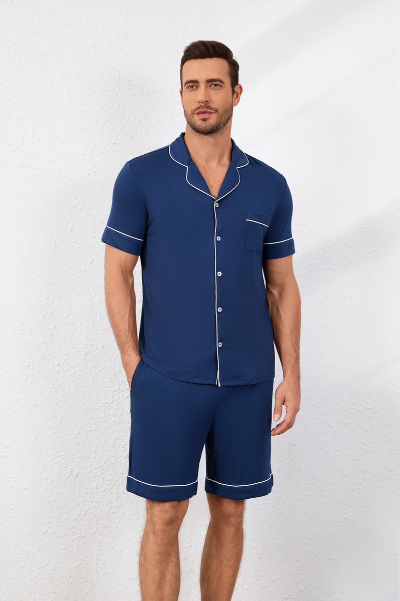 Men's Signature Pyjamas Shirt in Midnight Blue – Selenightco